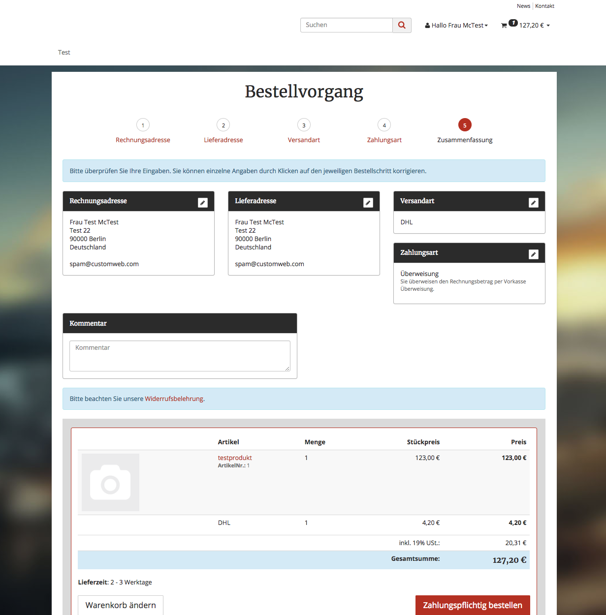 customweb GmbH - JTL Saferpay Payment Plugin