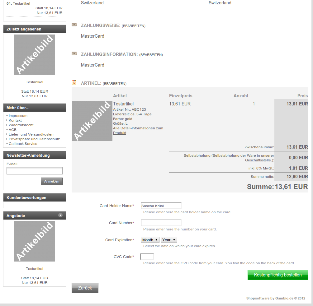 customweb GmbH - Gambio Ingenico (Ogone) Payment Module