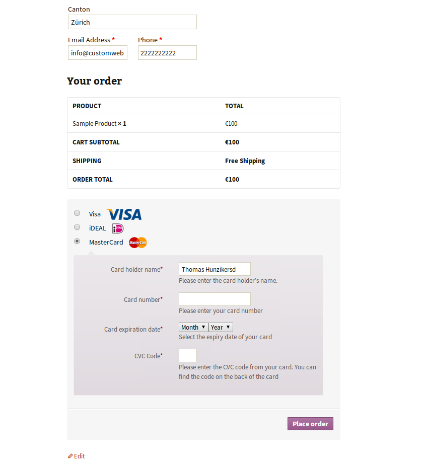customweb GmbH - WordPress WooCommerce Ingenico (Ogone) Payment Plugin